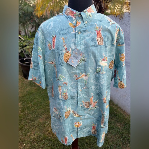 reyn spooner | Shirts | New Reyn Spooner Hawaiian Print Green Full Button Mens Xxl | Poshmark